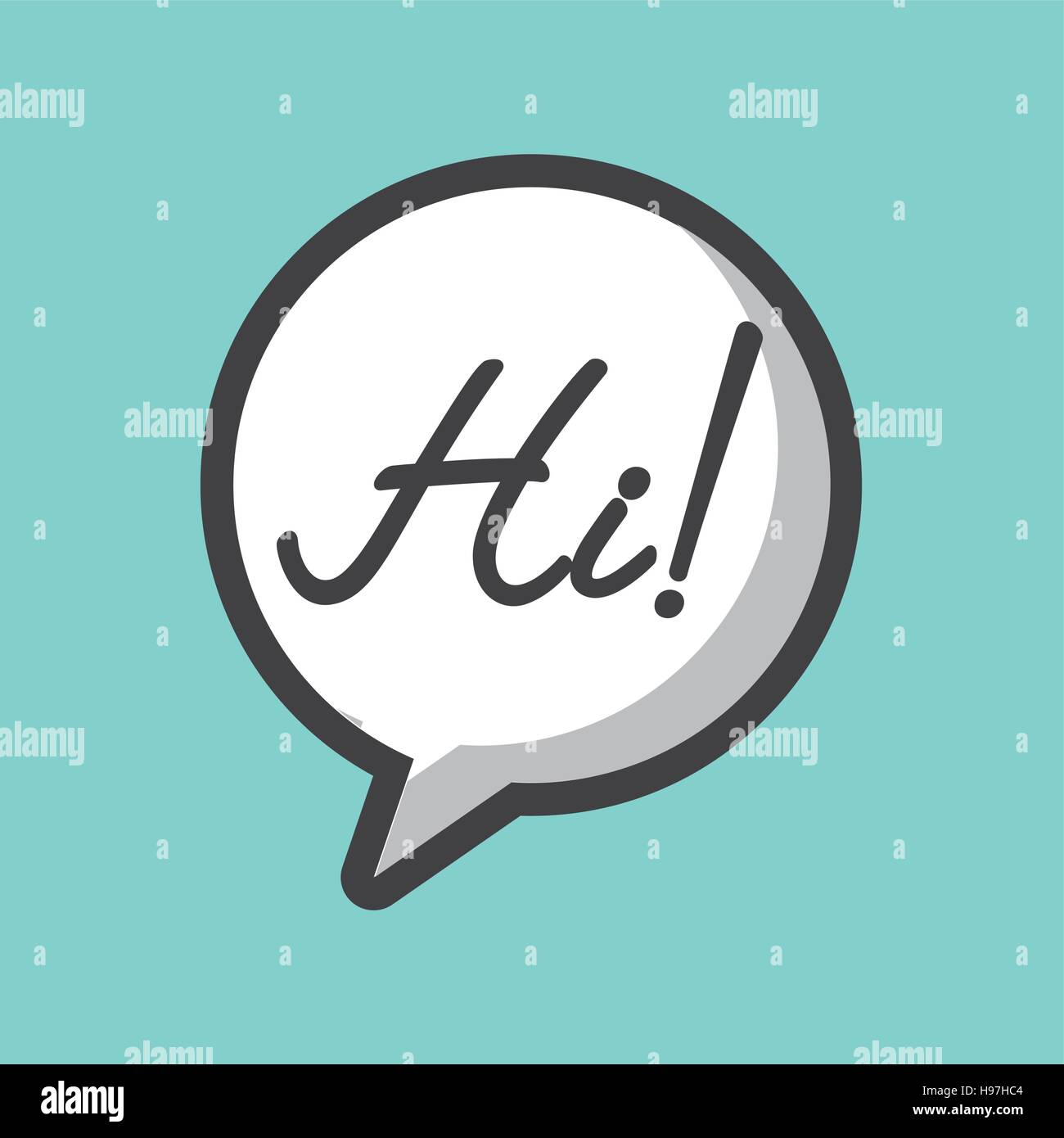 communication bubble with hi word over blue background. vector ...
