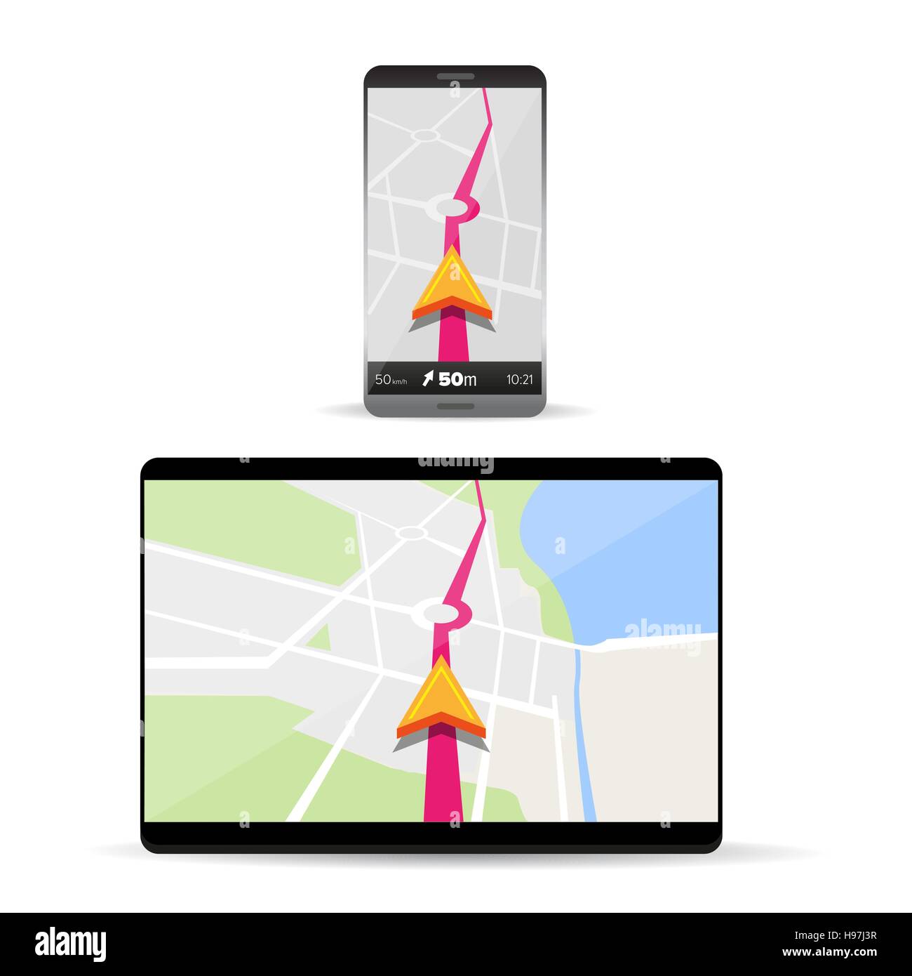 Navigation in smartphone and tablet Stock Vector Image & Art - Alamy