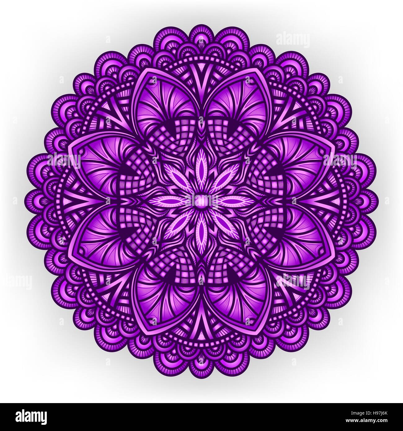 violet floral ornament. circular pattern - vector illustration. eps 8 ...