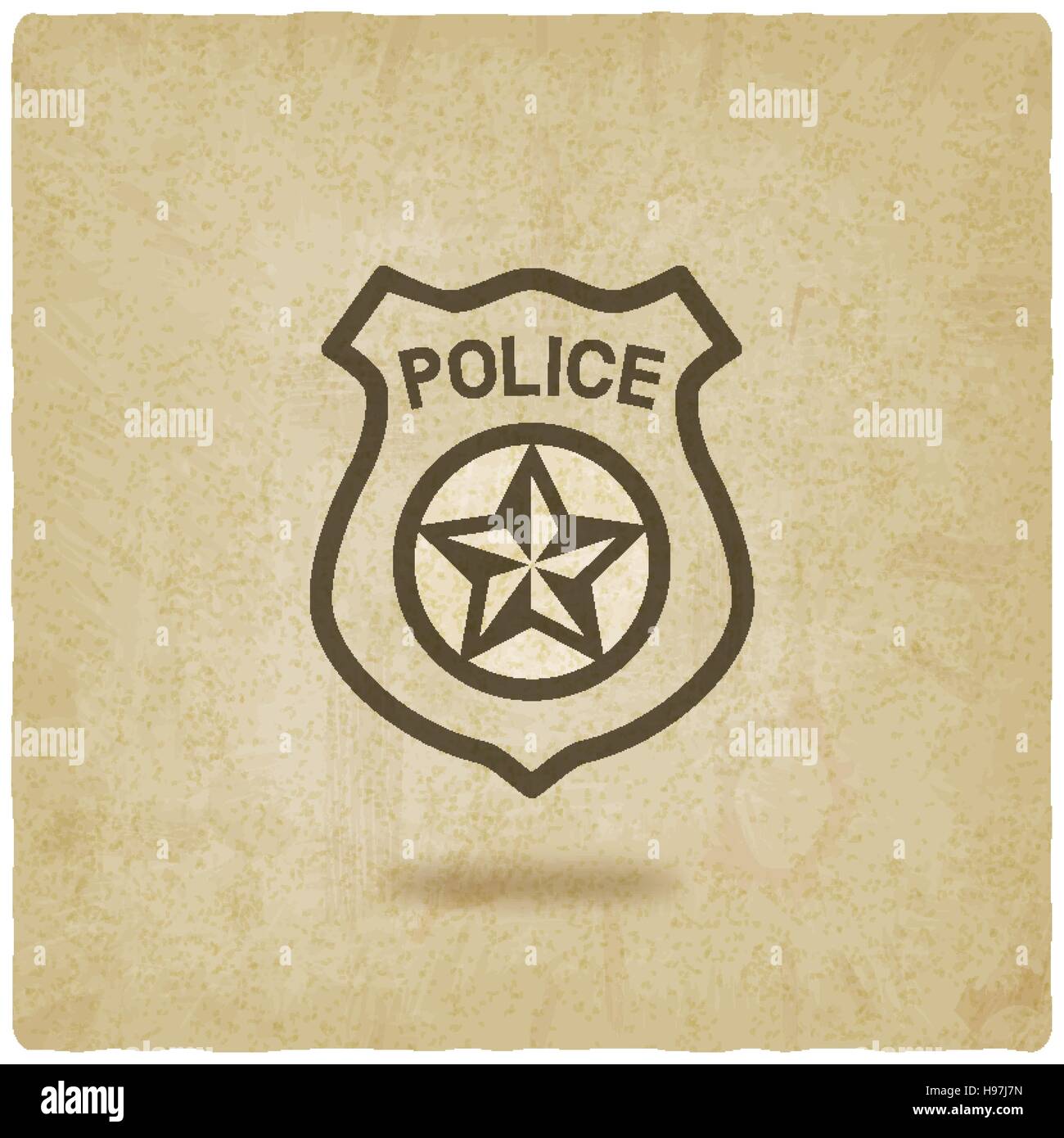 police badge symbol old background - vector illustration. eps 10 Stock ...