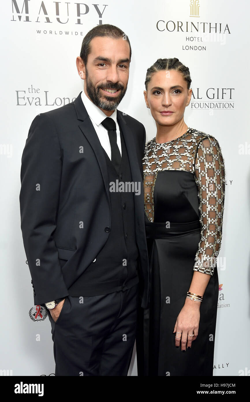 Robert Pires and Jessica Pires arriving at the Global Gift Gala charity ...