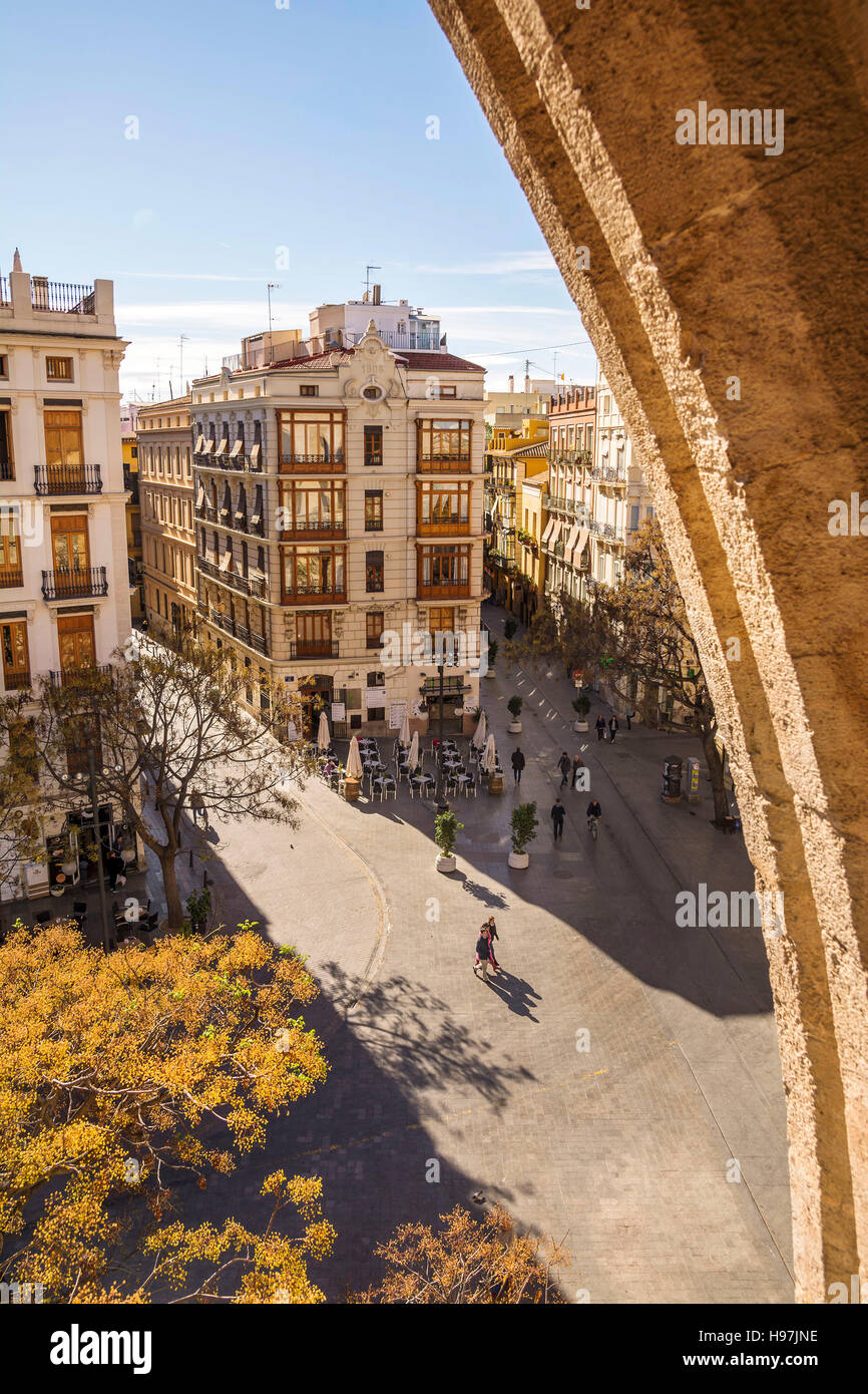 View of Valencia, Spain ,from Serrano Towers, ancient gate of the city ...
