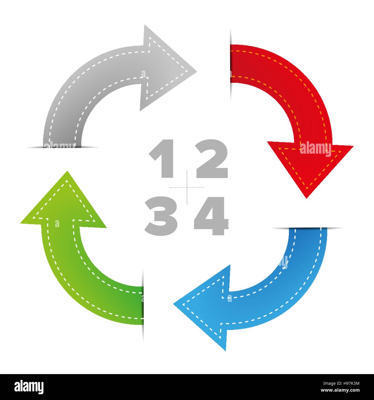 One two three four steps diagram with arrows Stock Vector Image & Art ...