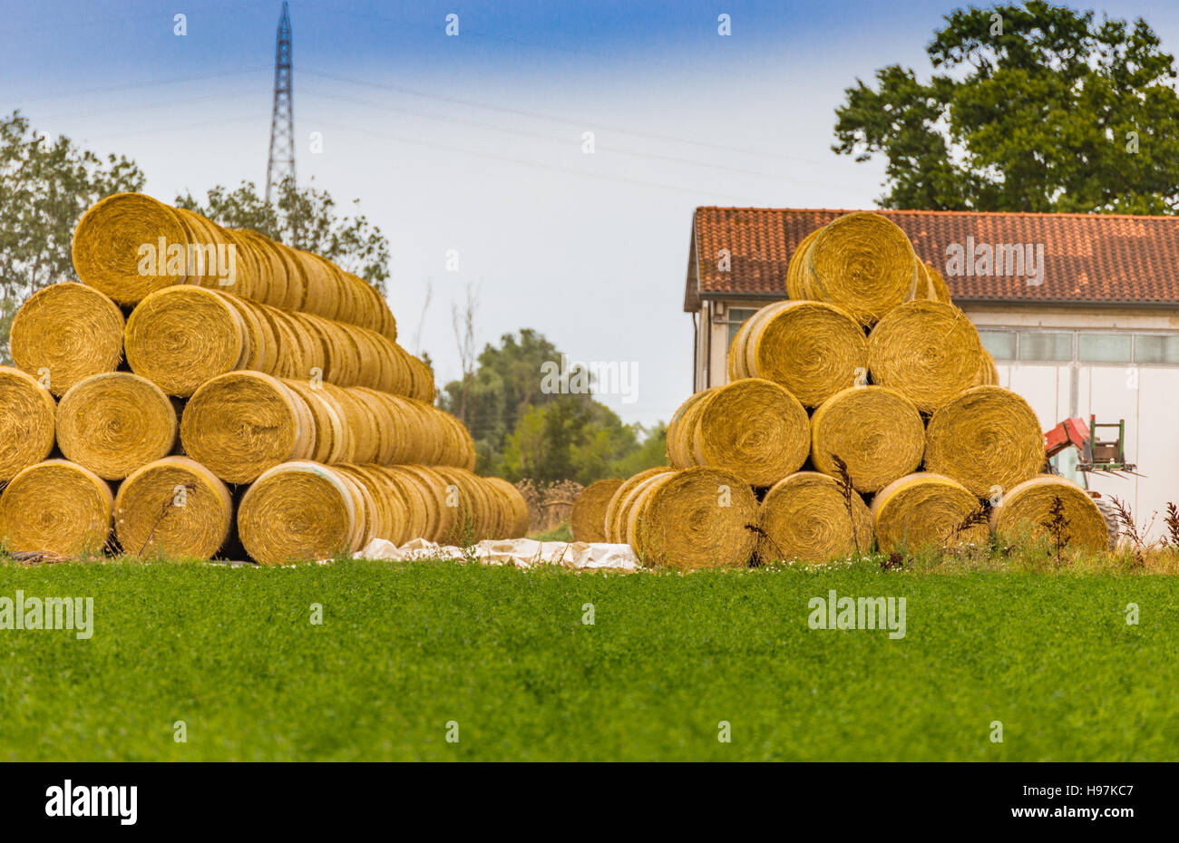 stacks of hay bales Stock Photo - Alamy