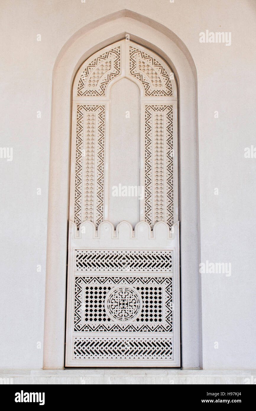oman old ornate window pattern at mosque Qaboos salalah Stock Photo - Alamy