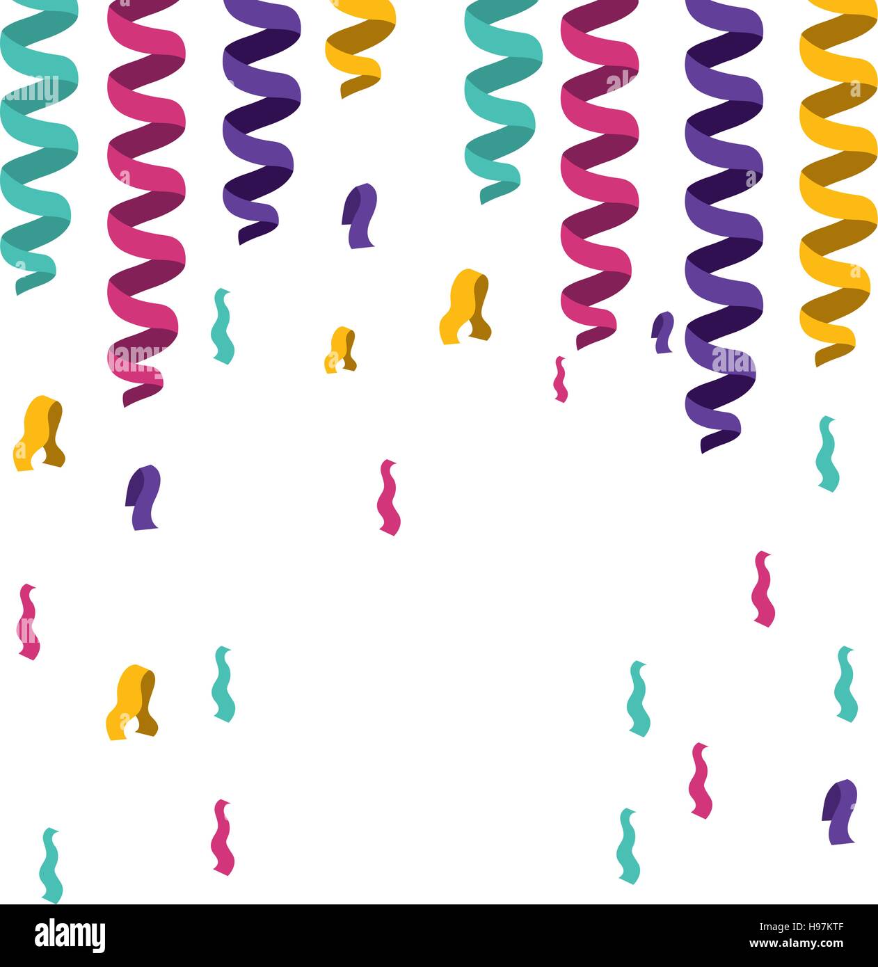 background with colorful confetti spiral model two vector illustration ...