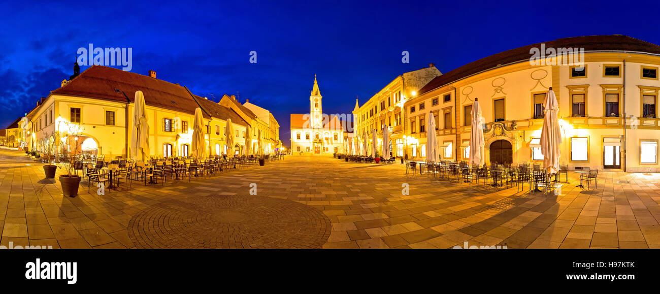 Town of Varazdin central square panorama, baroque town in northern ...