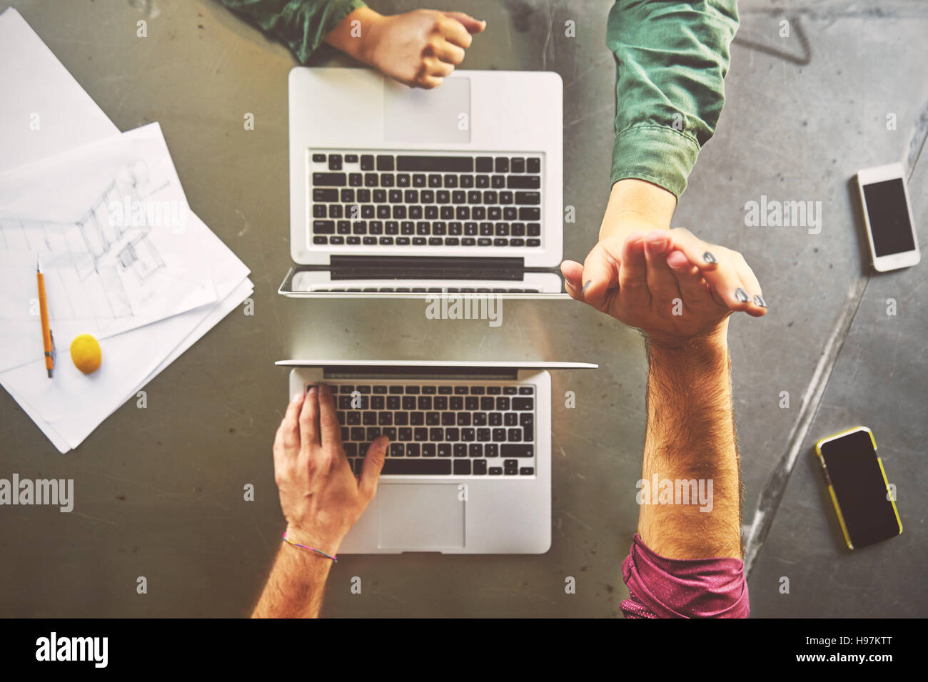 Woman architects hands typing on hi-res stock photography and images ...