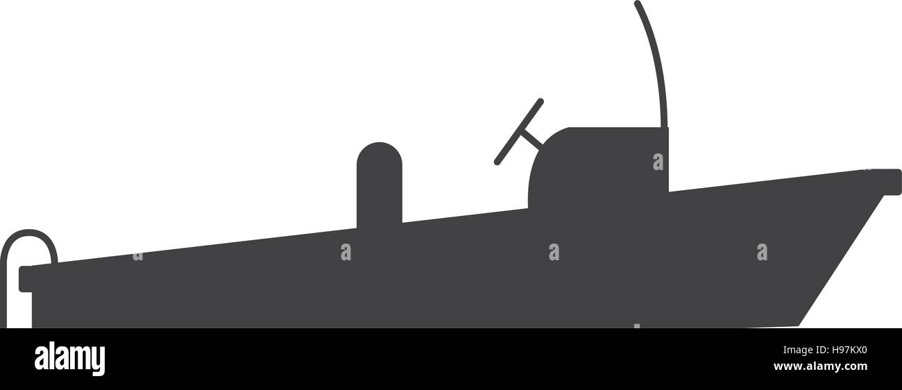 monochrome silhouette with rescue boat vector illustration Stock Vector ...