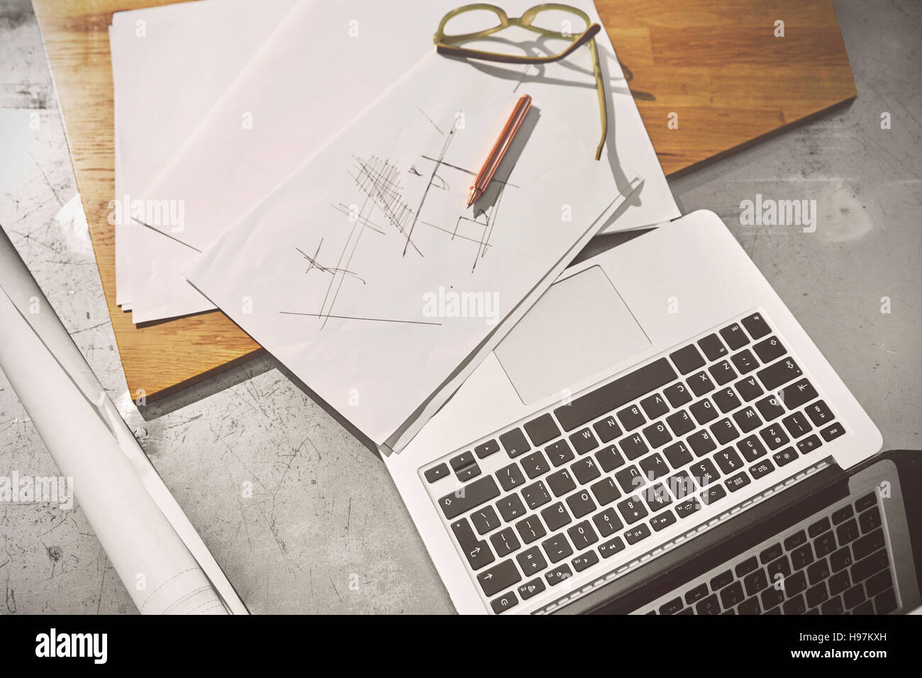 Office supplies on the table Stock Photo - Alamy