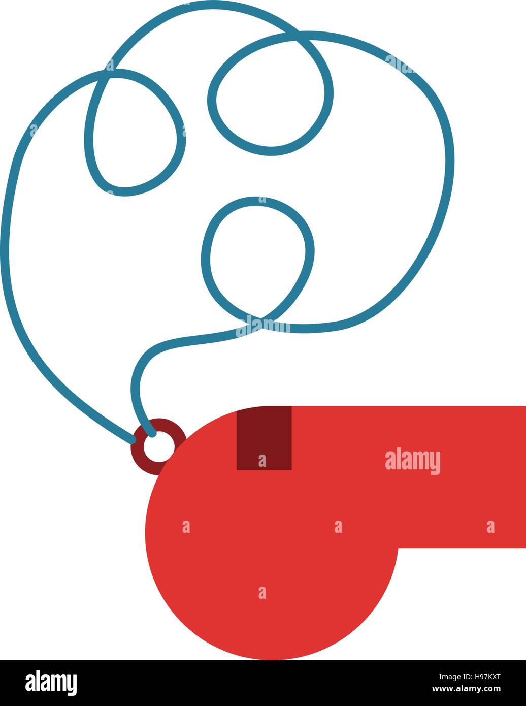 colorful silhouette of whistle with cord vector illustration Stock ...