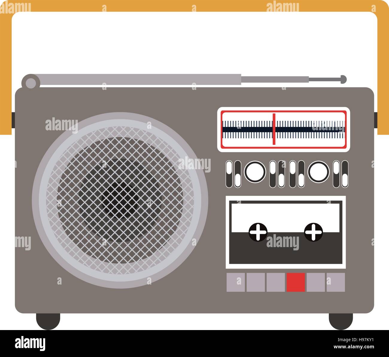 colorful silhouette sound recorder portable vector illustration Stock ...