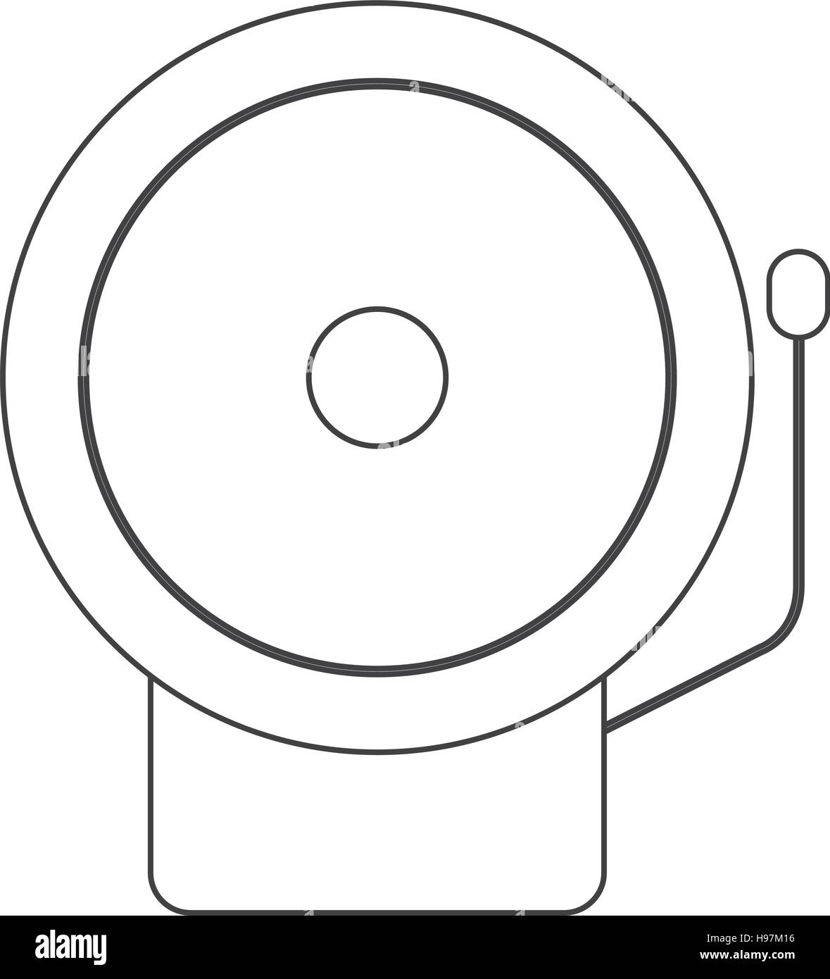 contour silhouette with fire alarm vector illustration Stock Vector ...
