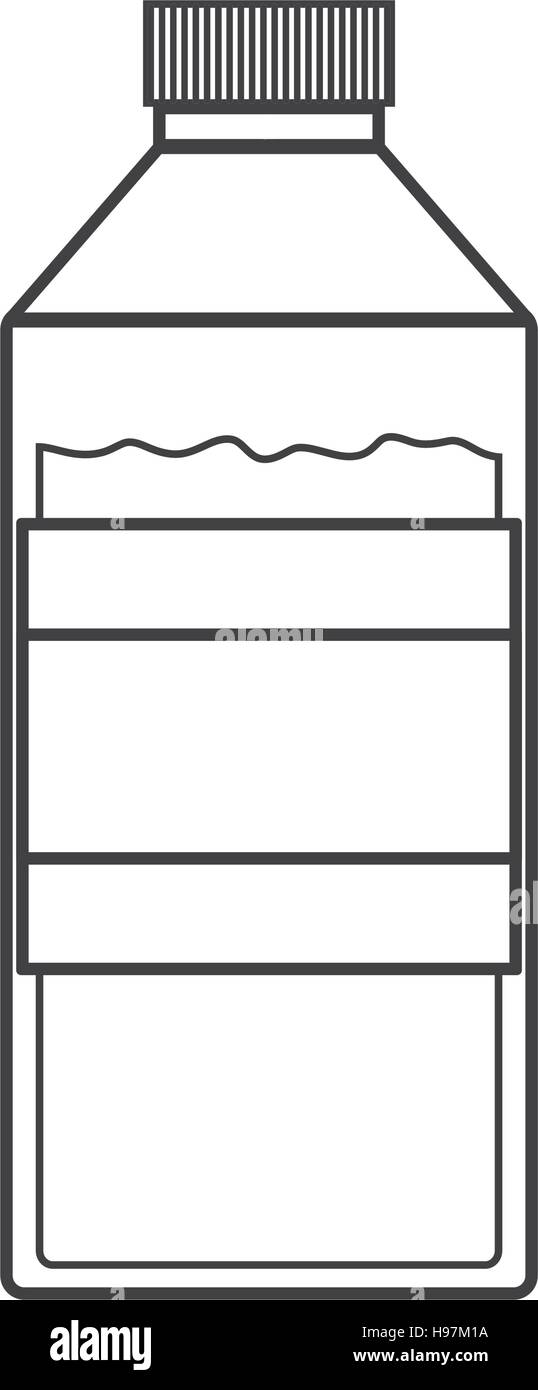 contour silhouette of bottle with liquid vector illustration Stock ...