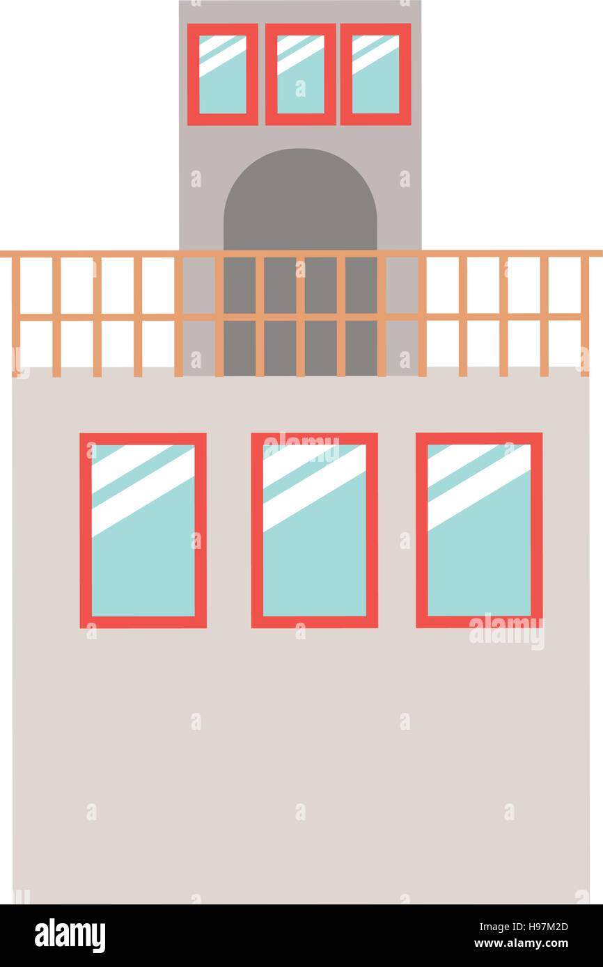 full color with Rescue operations center closeup vector illustration ...