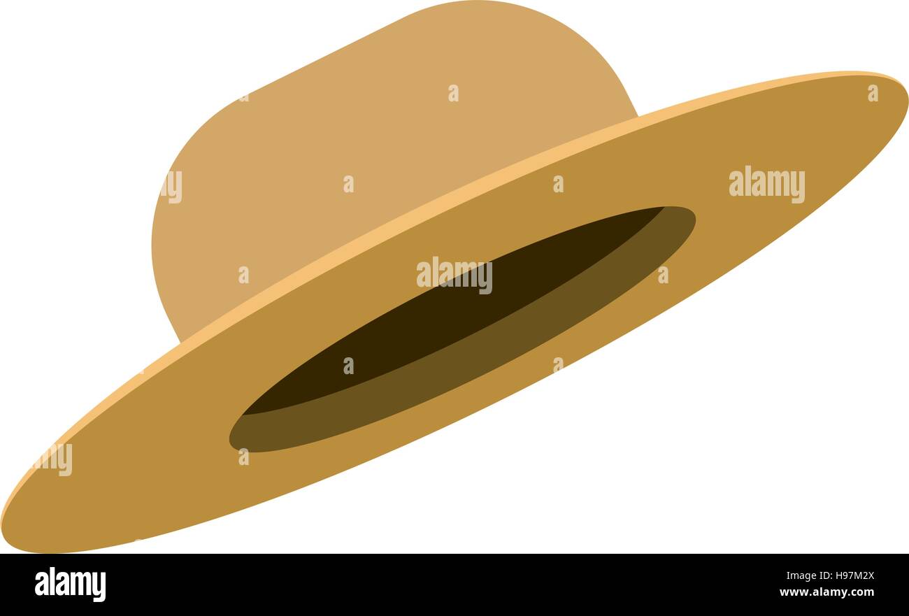 full color with beach hat of woman vector illustration Stock Vector ...