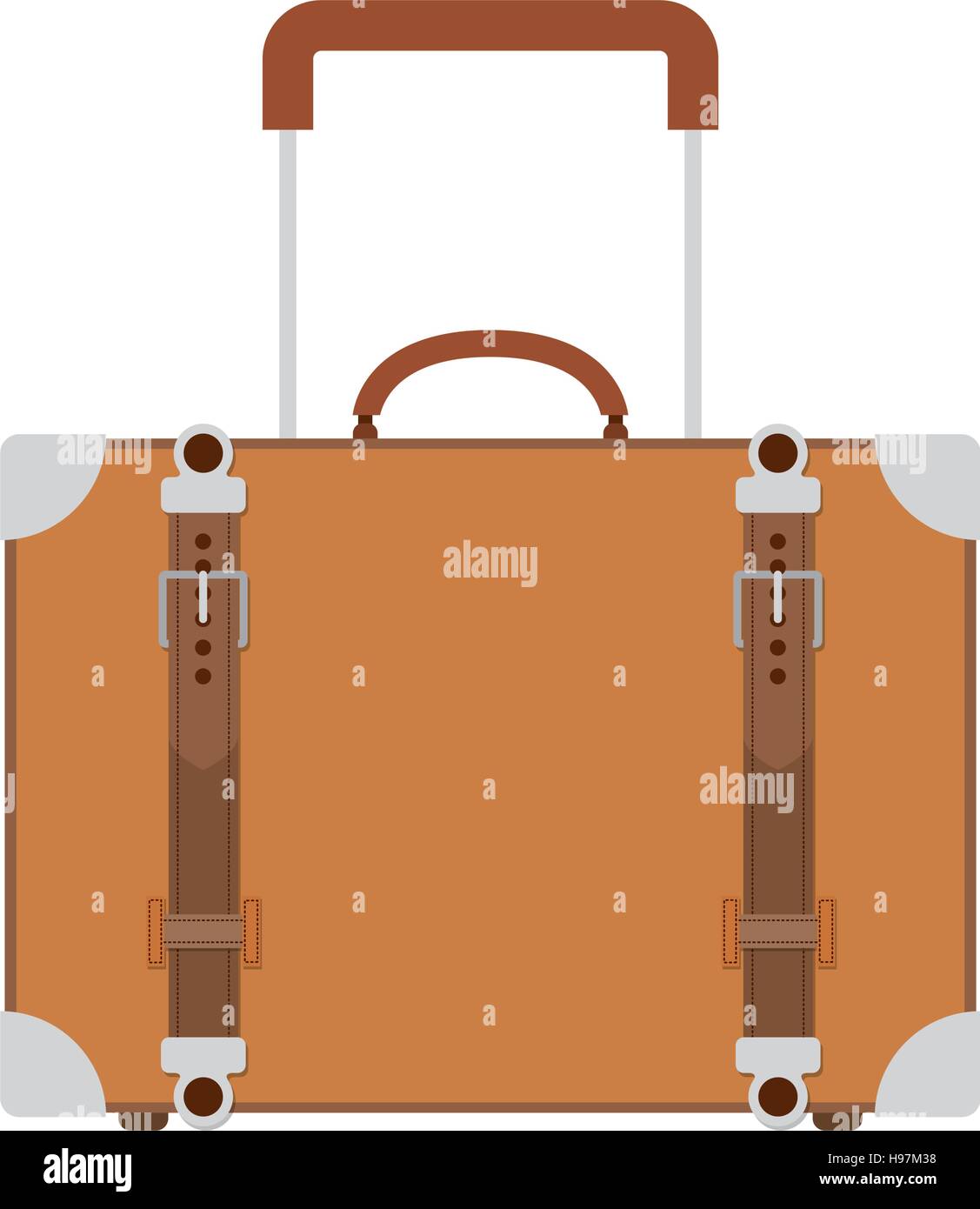 full color suitcase with handle vector illustration Stock Vector Image ...