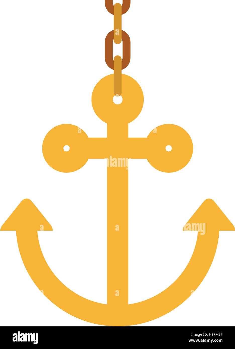 full color with anchor gold vector illustration Stock Vector Image ...