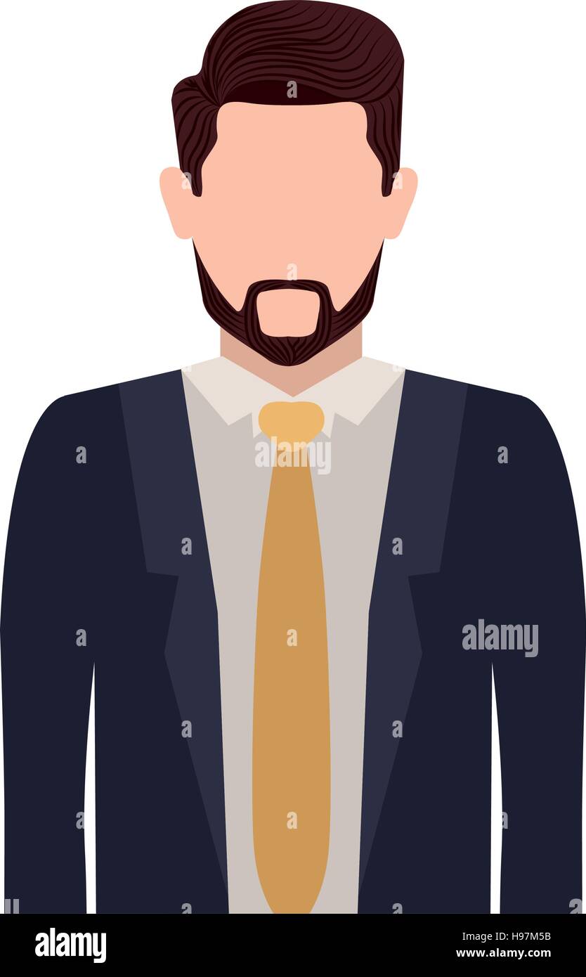 half body silhouette man with necktie vector illustration Stock Vector ...