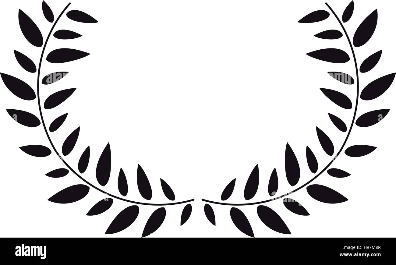 black silhouette half crown with leaves vector illustration Stock ...