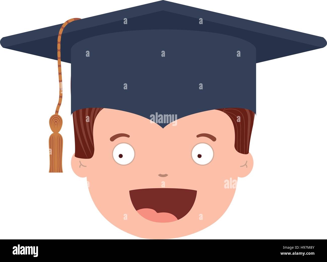 front face avatar boy with graduation outfit vector illustration Stock ...