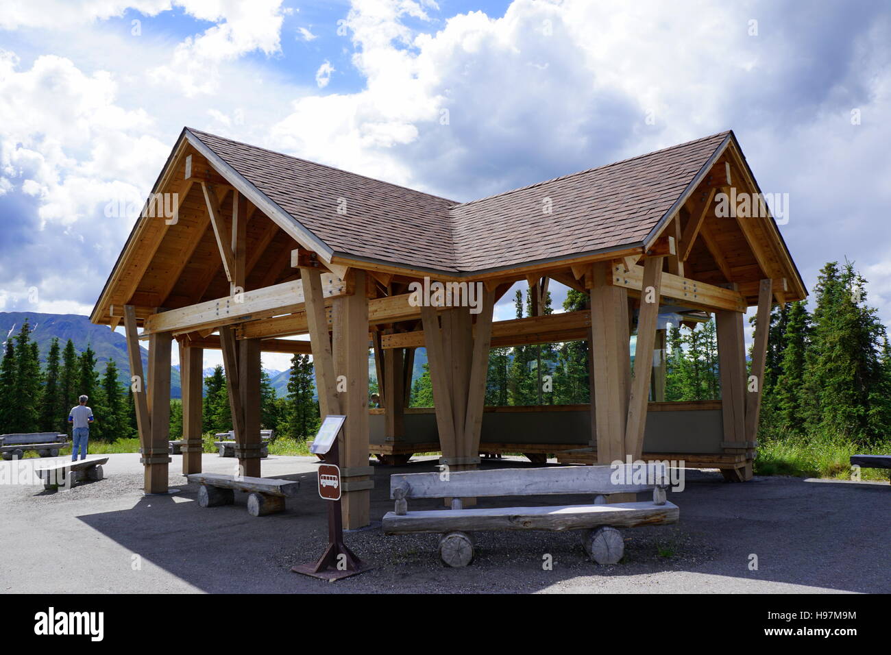 Rest area at Denali State National Park and Preserve, Alaska Stock ...