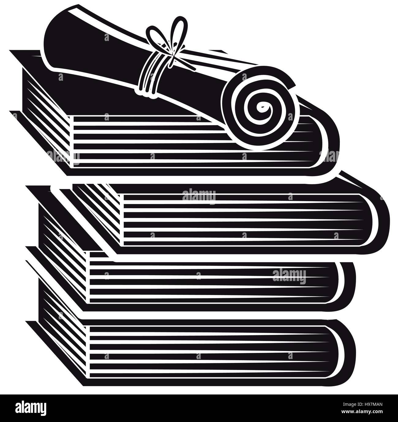 Stack Of Books Silhouette