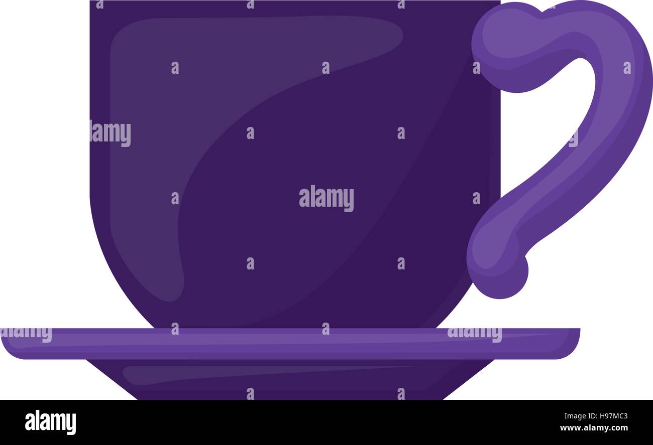 purple dish porcelain with cup vector illustration Stock Vector Image ...