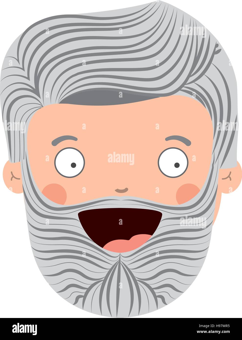 Old Bearded Man Face Drawing
