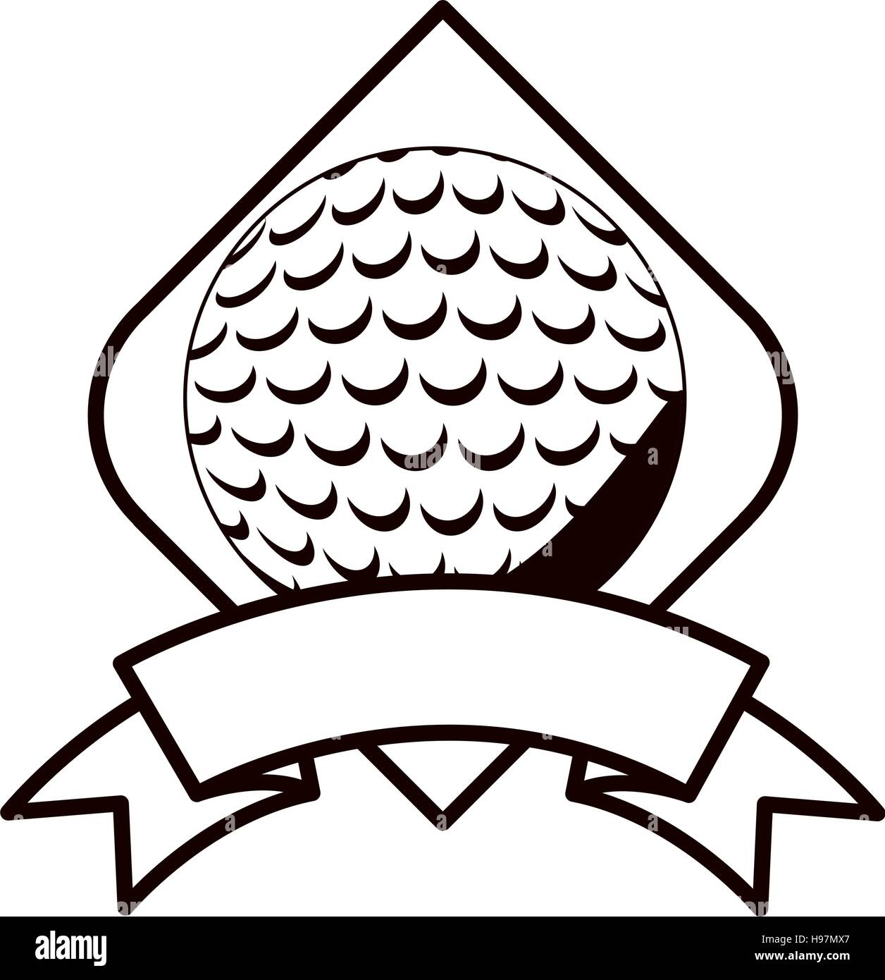 gray scale golf tournament emblem with ball Stock Vector Image & Art ...