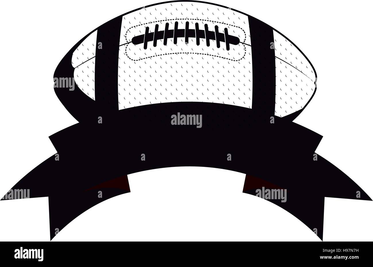 monochrome football ball and ribbon Stock Vector Image & Art - Alamy