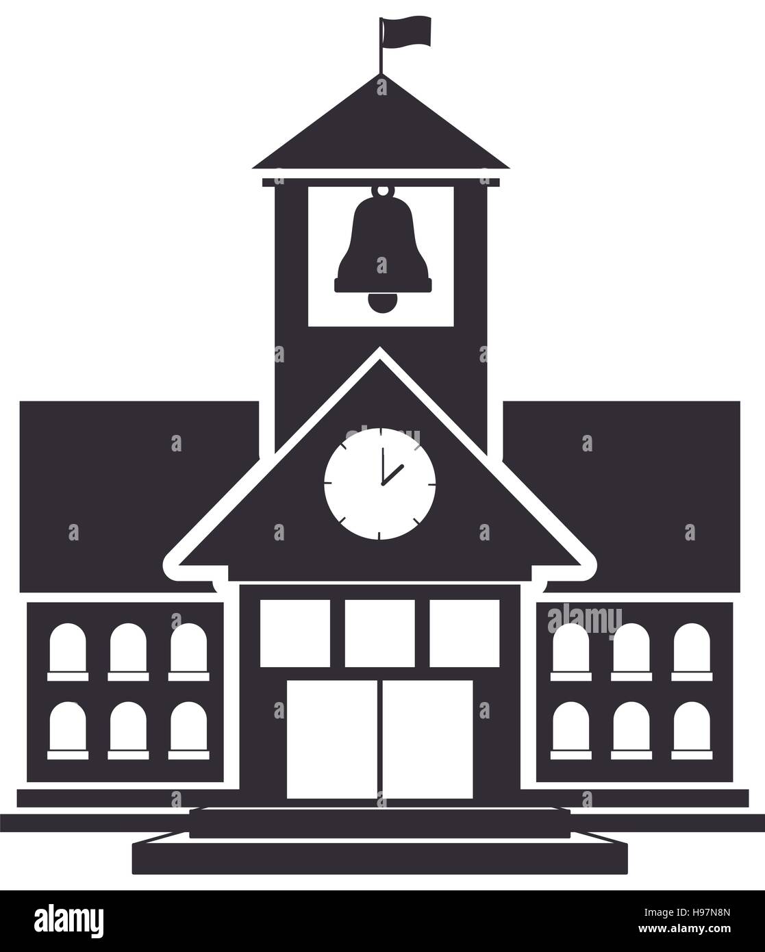 School Building Silhouette Clip Art