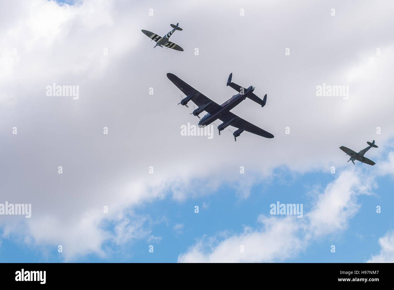 Hurricane, Spitfire, and Lancaster from the Battle of Britain Memorial ...