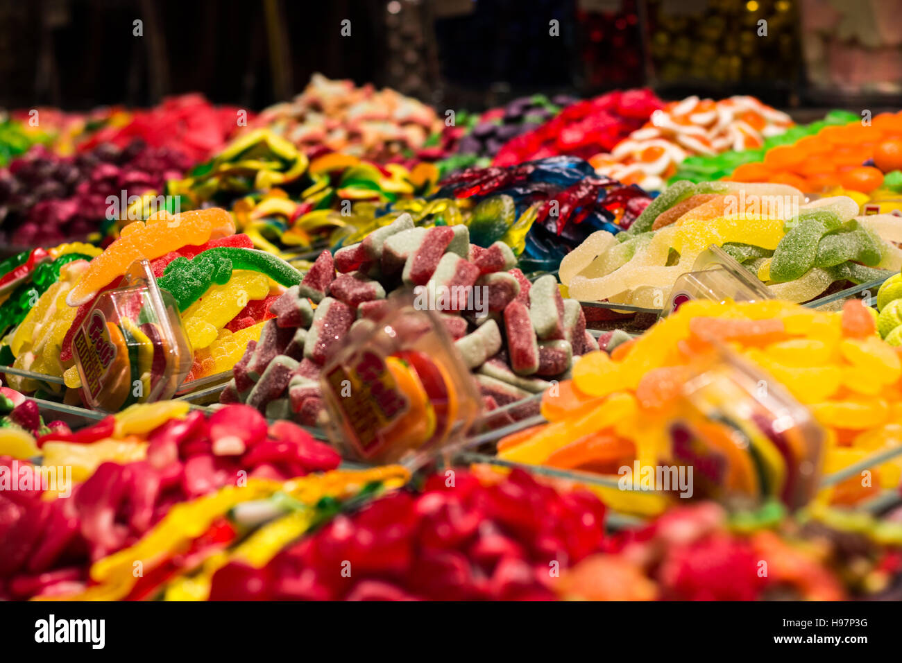 Colorful sweets and candy on the market Stock Photo - Alamy