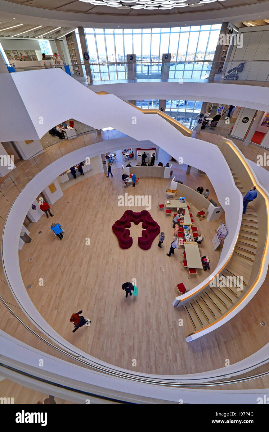 South Shields super new library The Word central staircase Stock Photo ...
