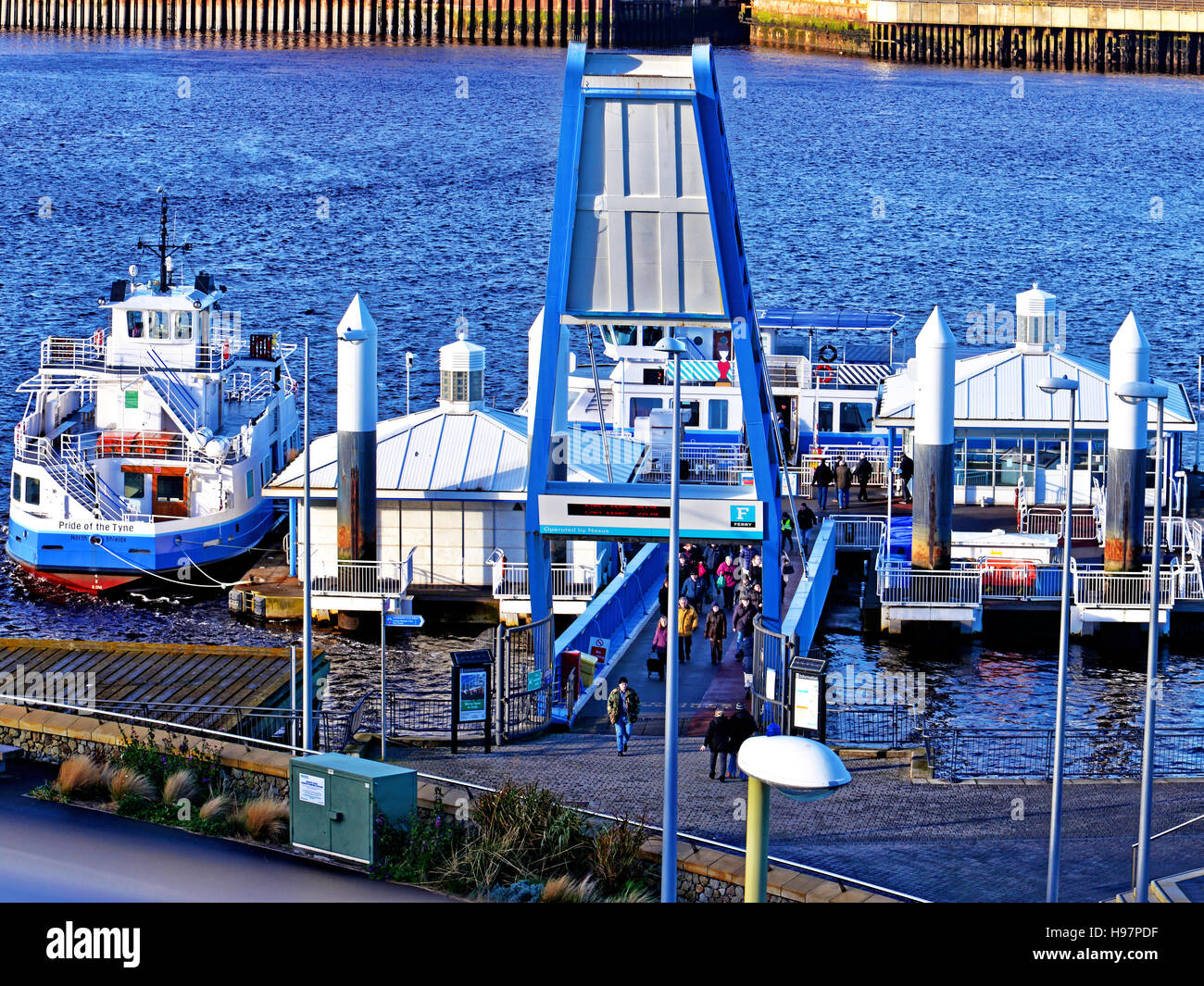 South and North Shields ferry and passengers Stock Photo - Alamy