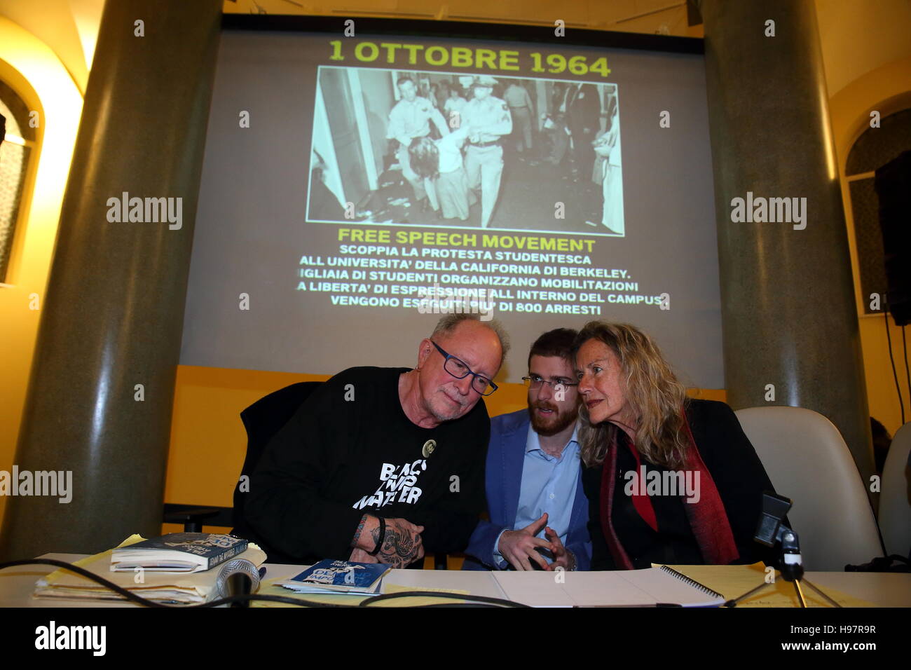 Roma, Italy. 18th Nov, 2016. Meeting with Bill Ayers and Bernardine ...