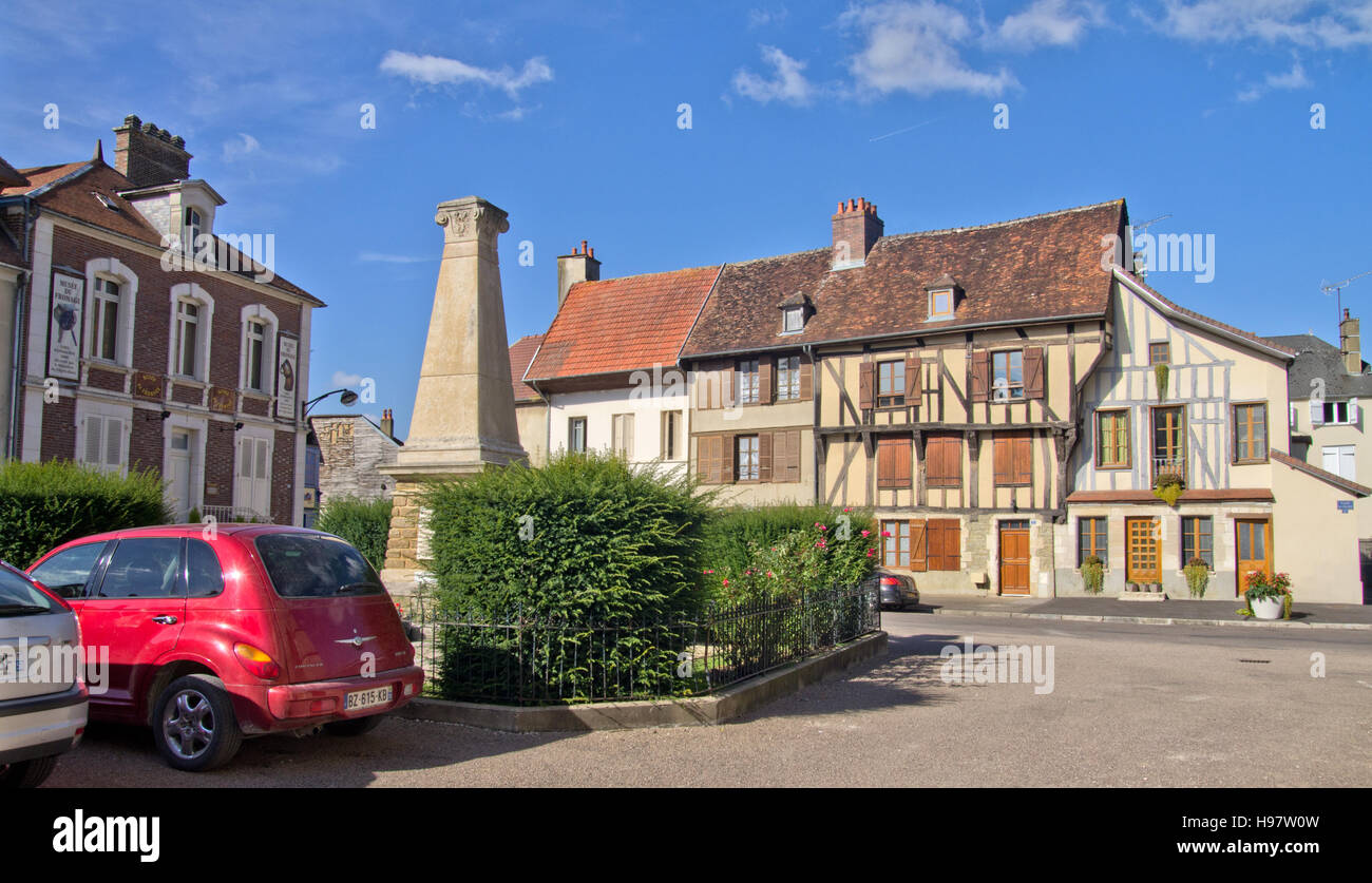 Chaource town square Stock Photo - Alamy