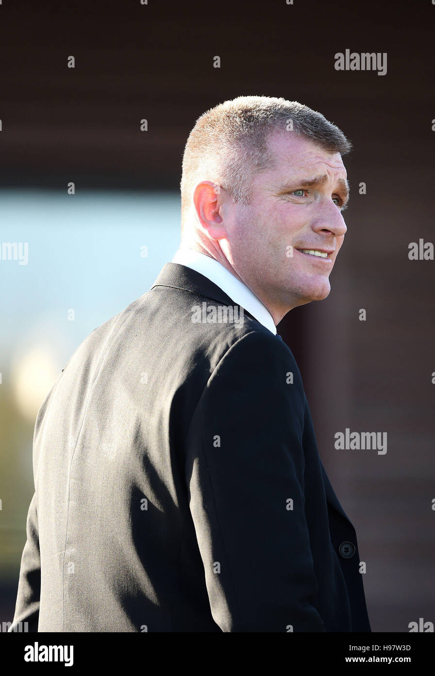 Former Aston Villa striker Tommy Johnson arrives at Telford Crematorium ...