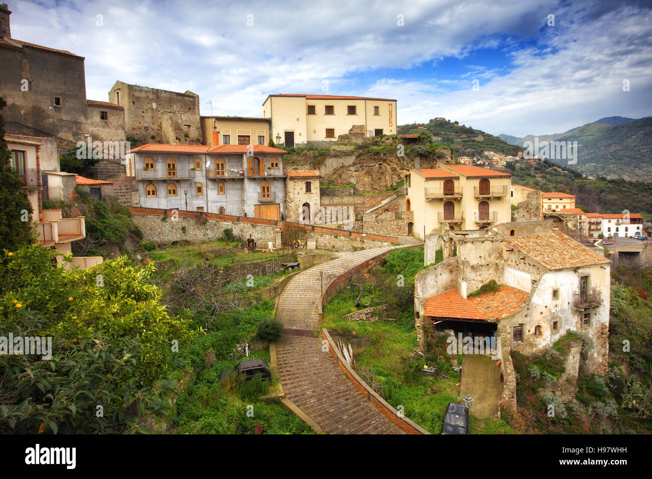 Historical centre of Savoca, Messina, Sicily Stock Photo - Alamy