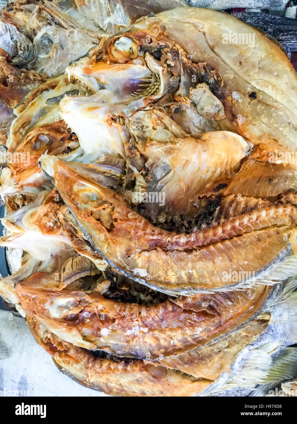 dried salted fish on display at fish market Stock Photo - Alamy