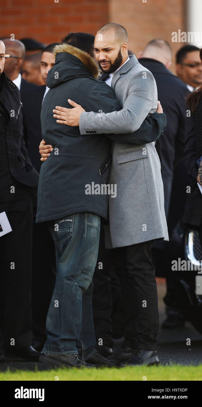 Mourners at Telford Crematorium Chapel for the funeral of former Aston ...