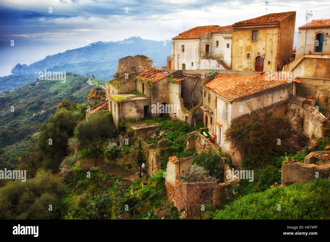 Historical centre of Savoca, Messina, Sicily Stock Photo - Alamy