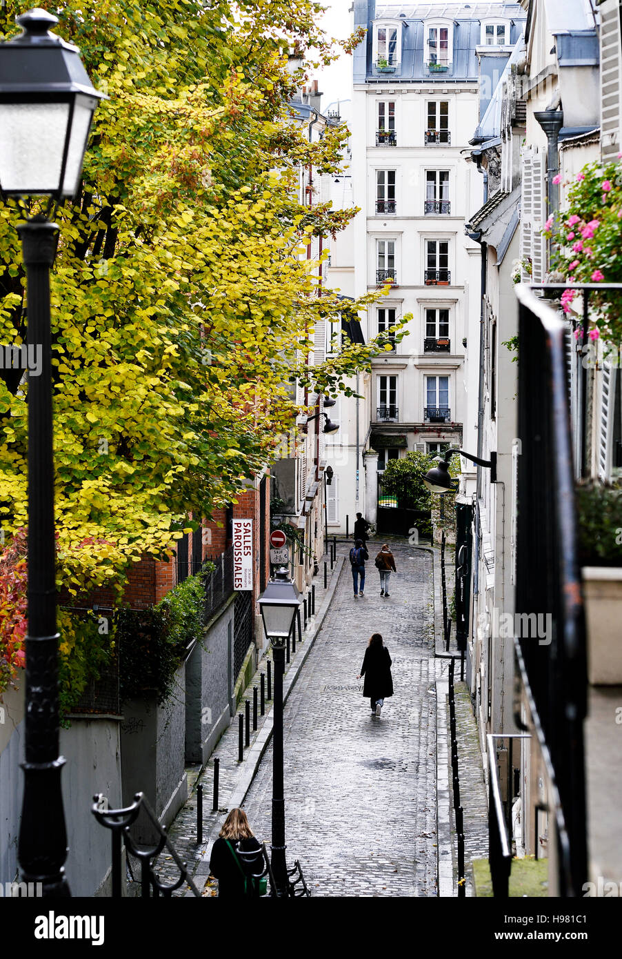 Street in Montmartre, Paris, France Stock Photo - Alamy