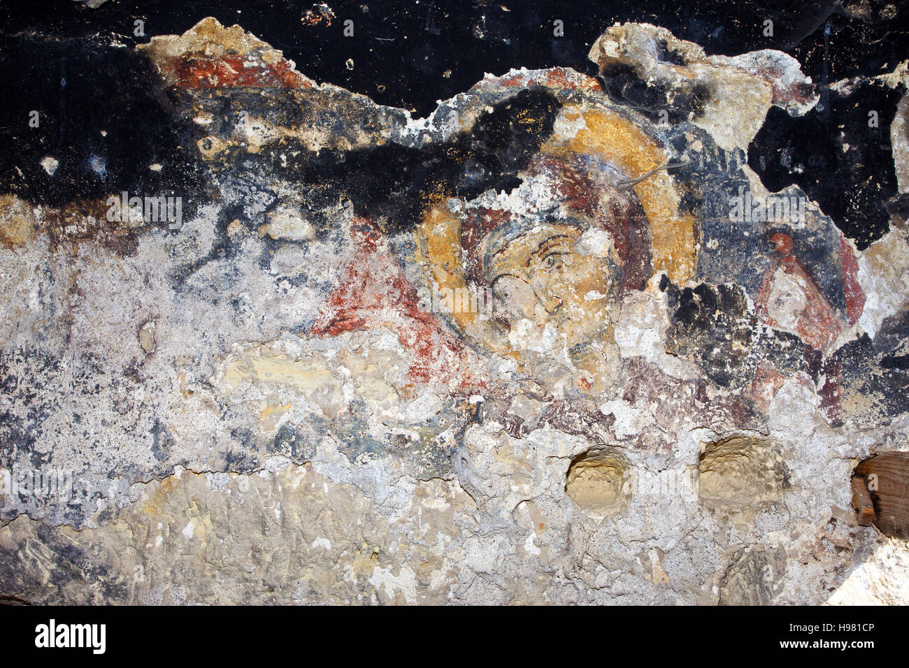 Frescoes of the rock church of San Pietro a Buscemi, Syracuse, Sicily ...