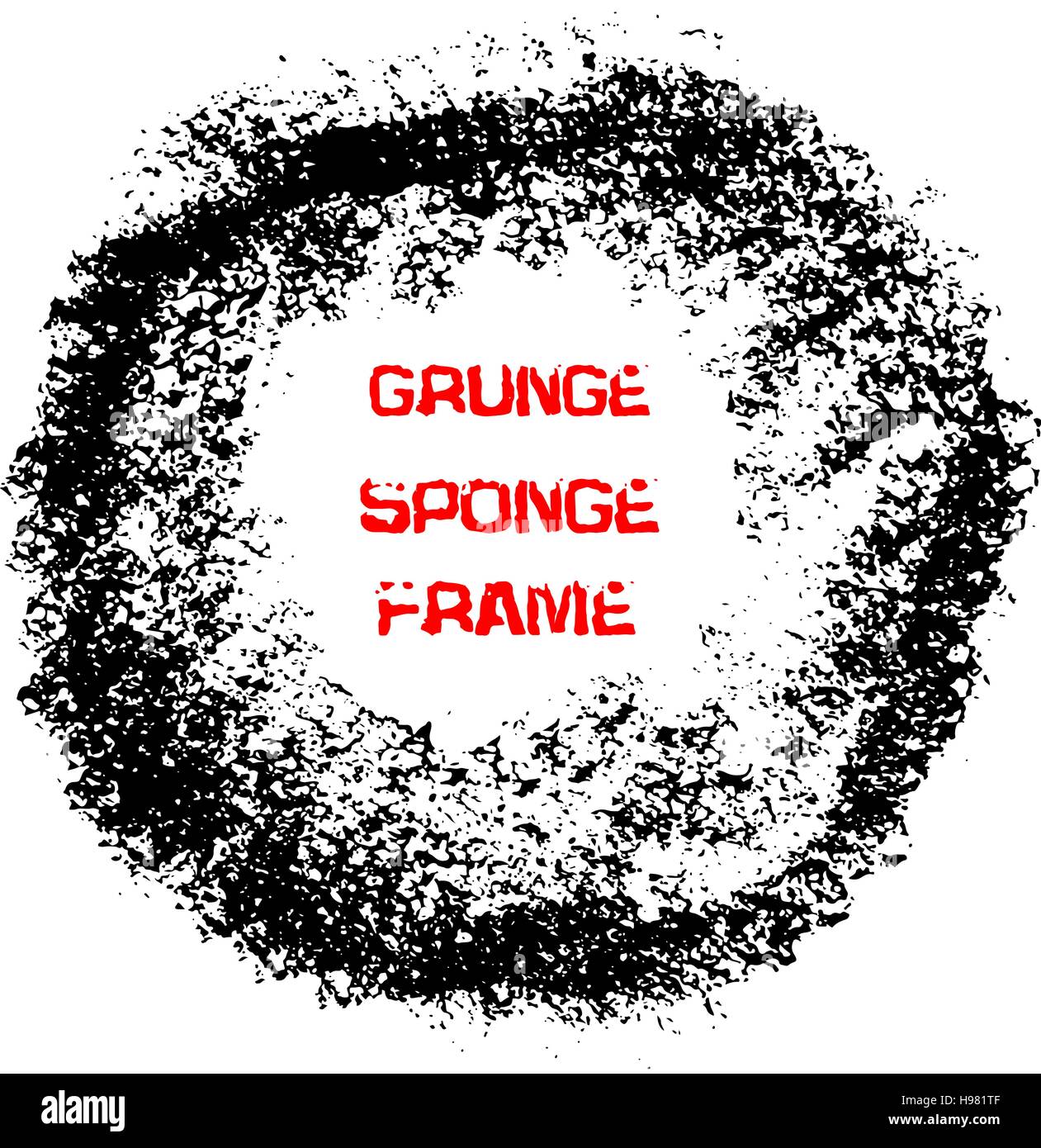 Grunge black sponge frame. Textured vector background Stock Vector ...