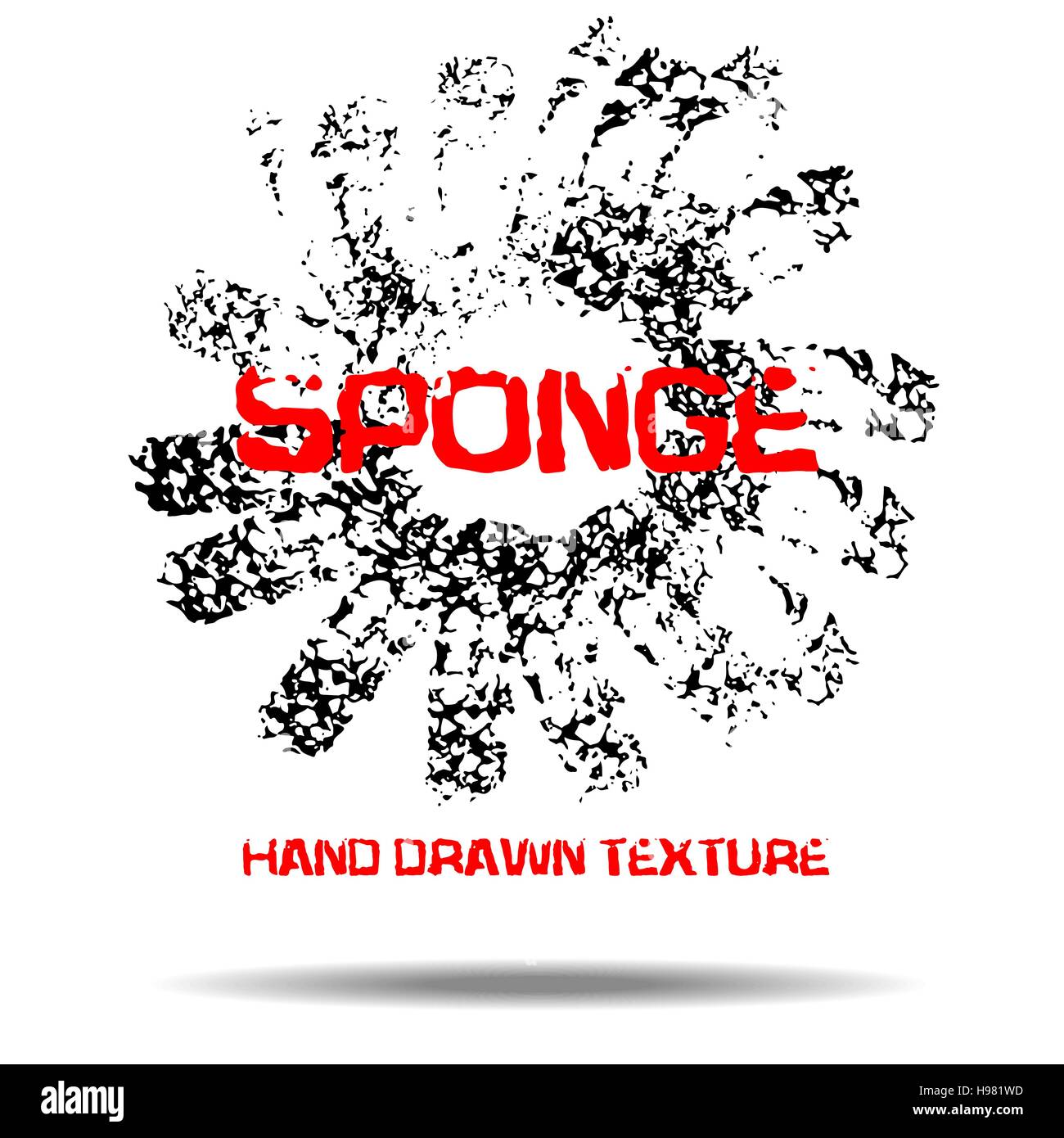 Grunge black sponge frame. Textured vector background Stock Vector ...