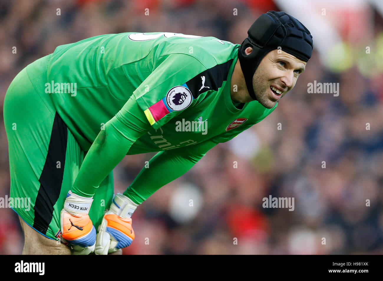 Arsenal goalkeeper Petr Cech during the Premier League match at Old ...