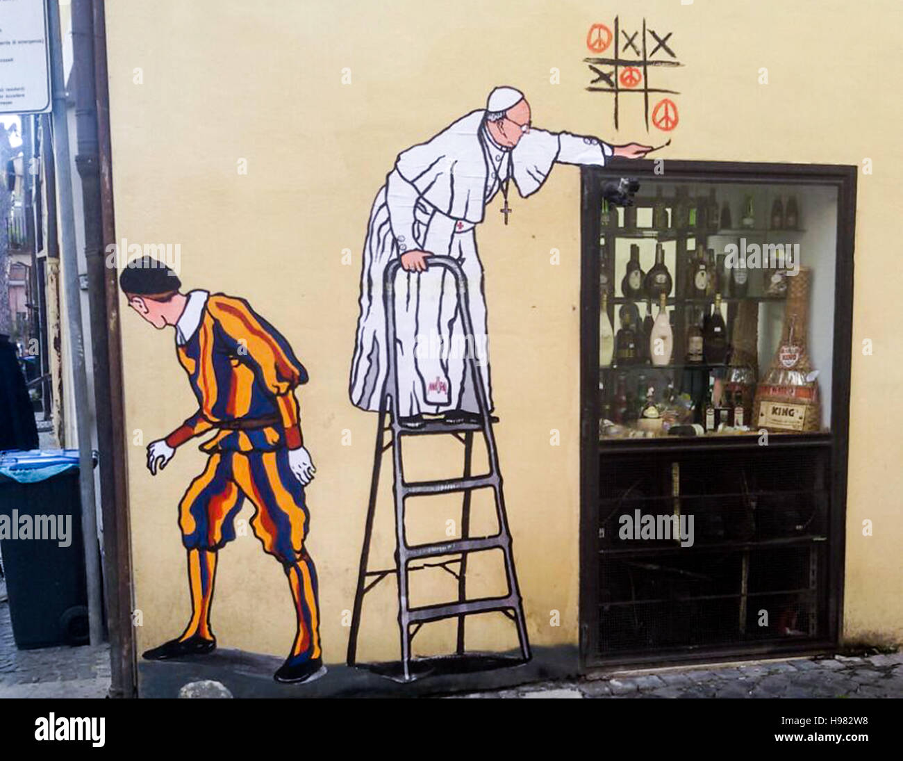 Italian artist Mauro Pallotta aka MAUPAL new graffiti artwork of Pope ...