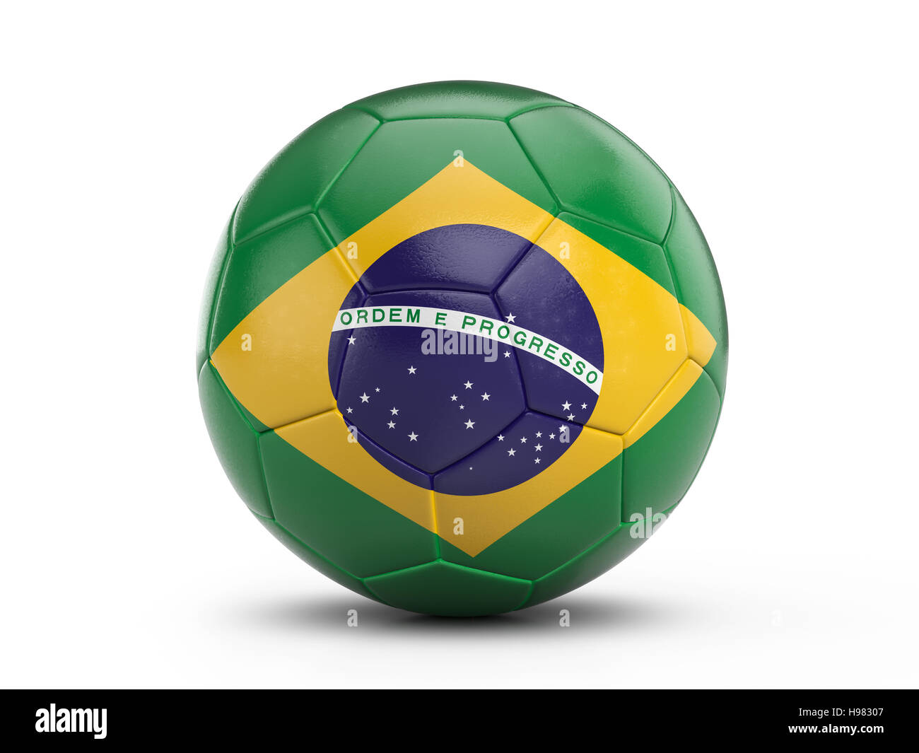 Soccer ball Brazil flag on a white background. 3D illustration Stock ...
